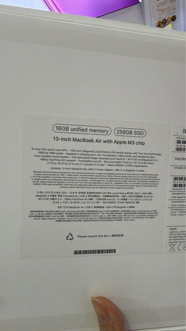 MacBook Air M3 8 Core 16GB Ram, Computers & Tech, Laptops & Notebooks ...