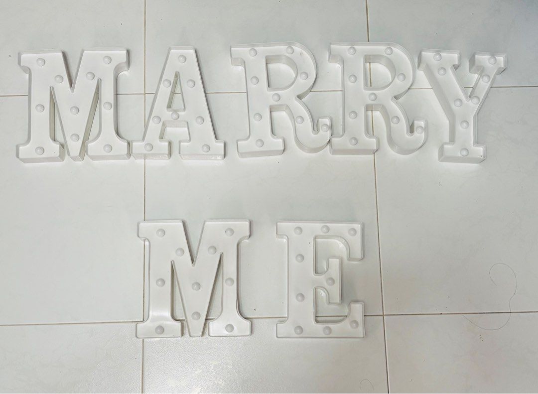 Marry Me Light Up Letters, Hobbies & Toys, Occasions & Party Supplies ...