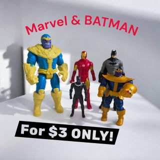 A set of Comics Action Figures -Spider-Man, Batman, Superman and others ...