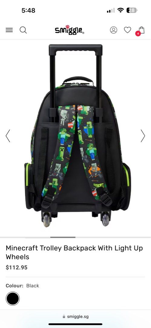 Minecraft Smiggle trolley bag, Babies & Kids, Babies & Kids Fashion on ...