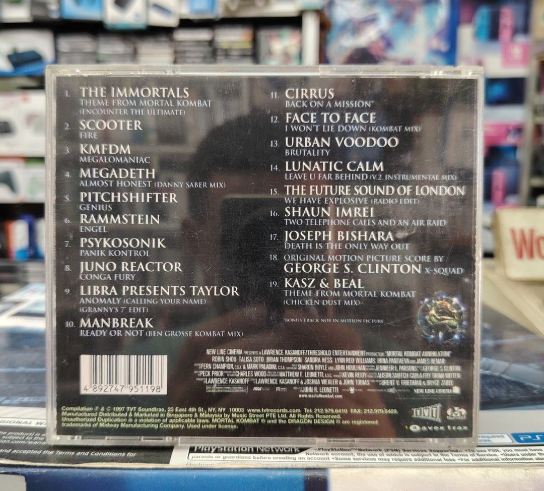 Mortal Kombat Annihilation Original Motion Picture Soundtrack, Hobbies ...