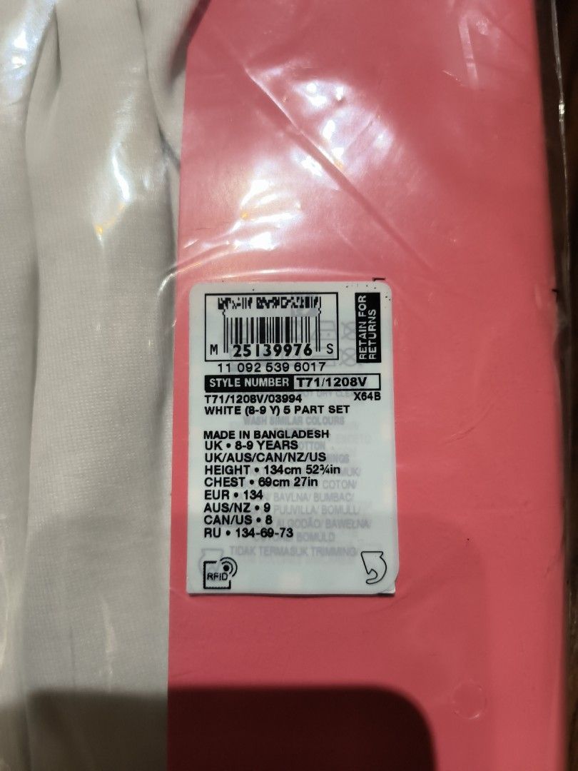 M&S 5-Pack Cotton Vests - 8-9 Years, Babies & Kids, Babies & Kids ...