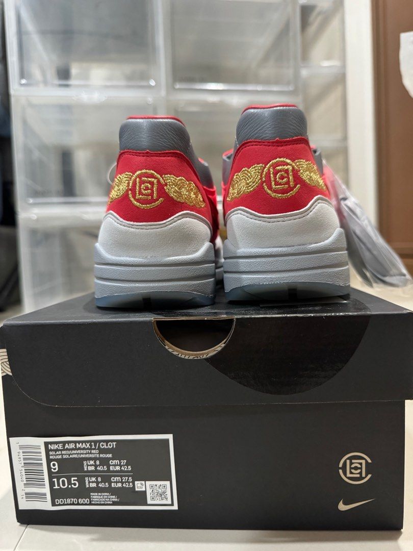 Nike Air Max 1 CLOT Solar Red, Men's Fashion, Footwear, Sneakers on ...