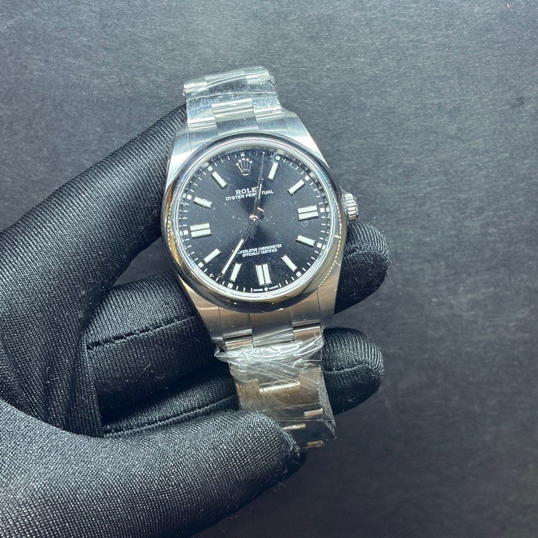 NOS Rolex Oyster Perpetual 41mm Black Dial 124300 (Barcode Sticker ...