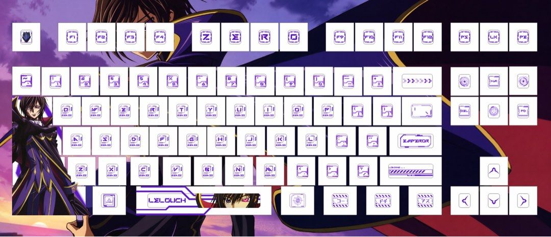 NovaQ Lelouch Custom Keycaps – 87-Key TKL | Cherry Profile, Computers ...