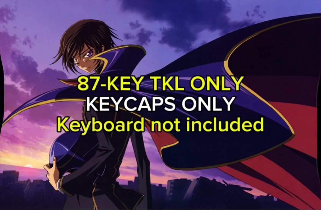 NovaQ Lelouch Custom Keycaps – 87-Key TKL | Cherry Profile, Computers ...