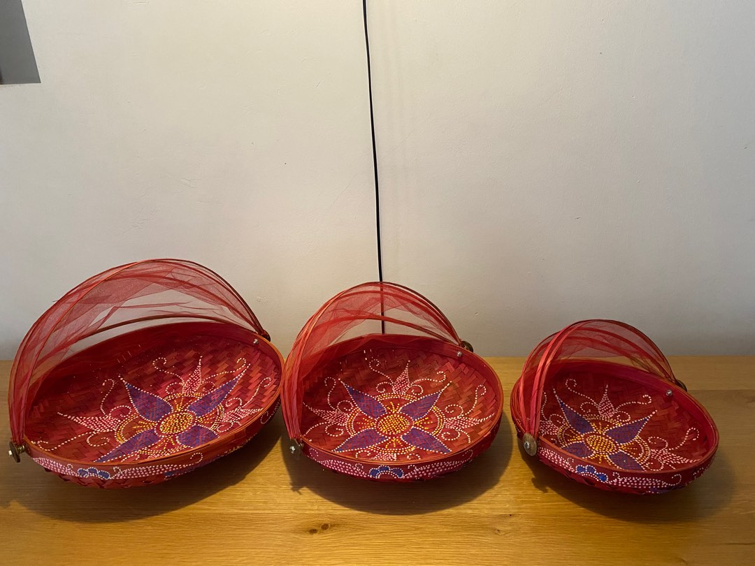 Nyonya Basket Bought From Melaka-Set of 3, Furniture & Home Living ...
