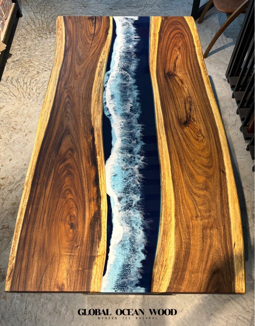 Ocean Design Epoxy Resin Table, Furniture & Home Living, Furniture ...