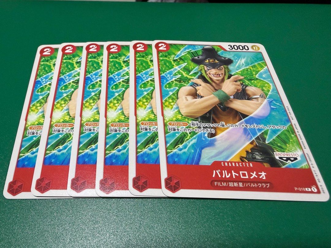 One Piece Card Game - Bartolomeo Promo P-018, Hobbies & Toys, Toys ...