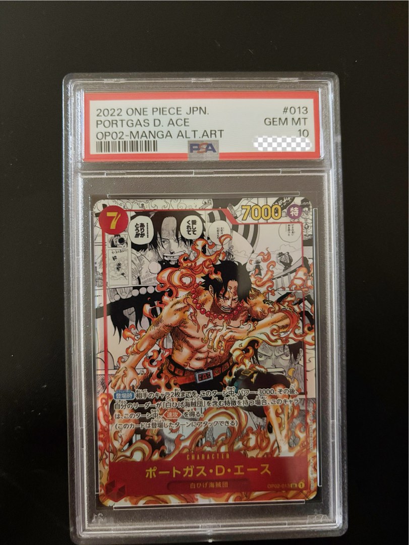 One Piece Card Game - Portgas D. Ace Manga Alt Art PSA 10, Hobbies ...