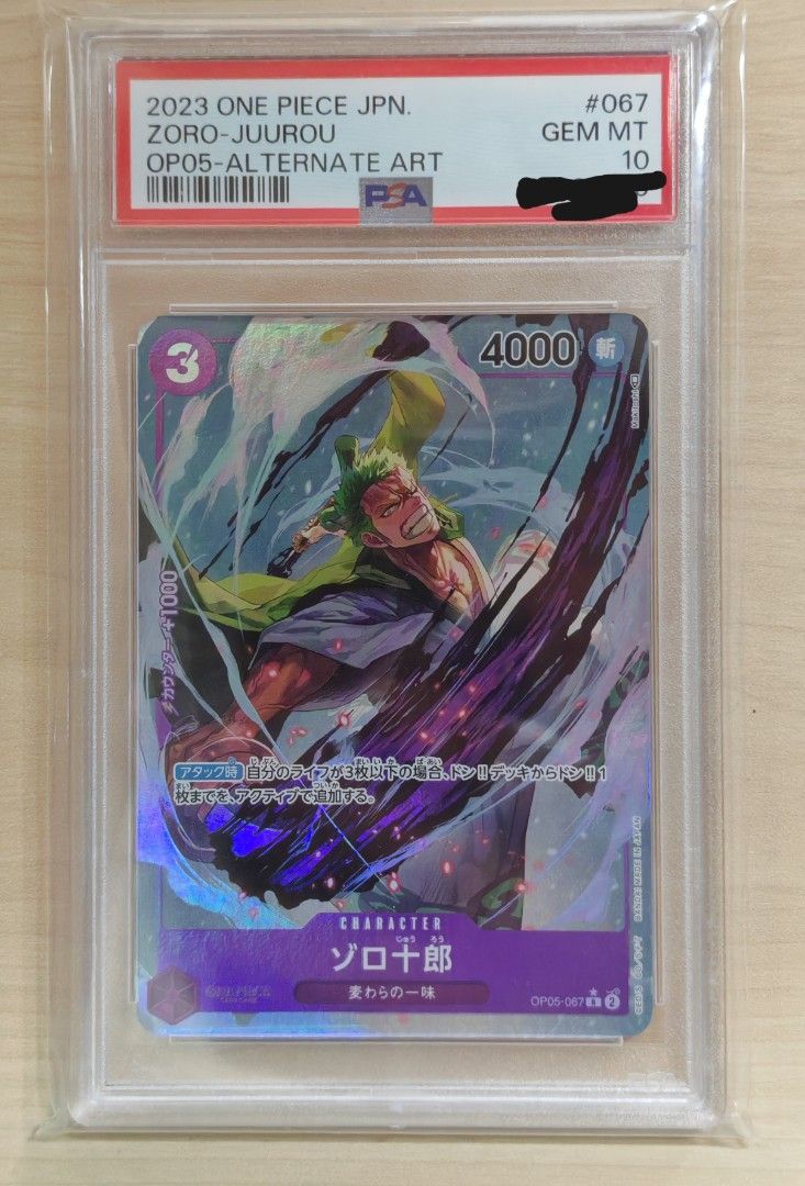 One Piece Card Game Zoro-Juuro OP05 Alternate Art PSA 10, Hobbies ...