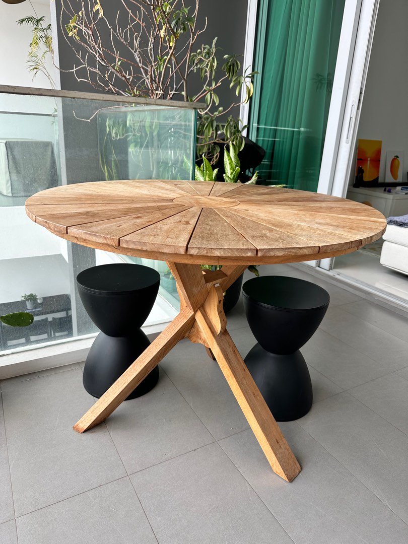 Outdoor Solid Wood Table, Furniture & Home Living, Furniture, Tables ...