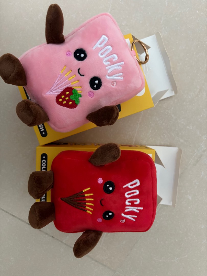 Pocky Plushie Keychain - Strawberry & Chocolate, Hobbies & Toys, Toys ...