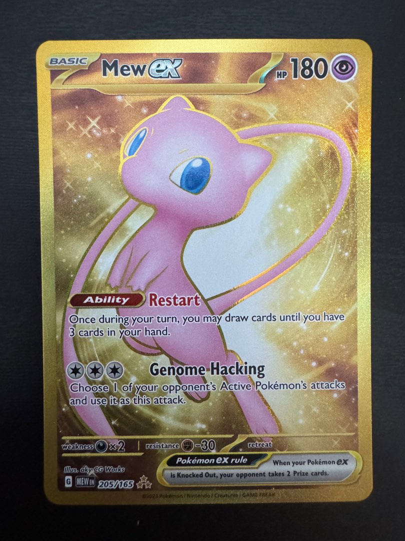 Pokemon 151 Mew EX Gold Card, Hobbies & Toys, Toys & Games on Carousell