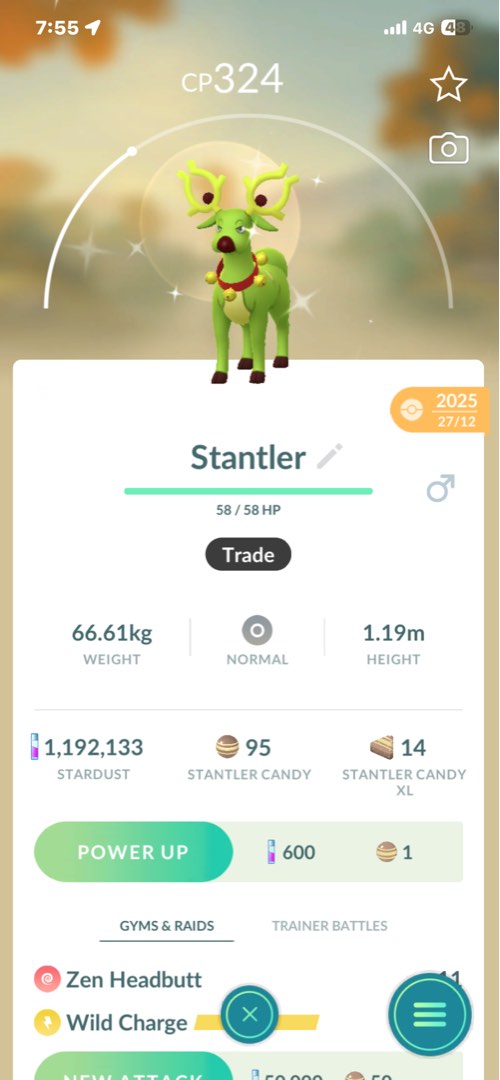 Pokemon Go - Shiny Winter Stantler (Very Rare), Video Gaming, Gaming ...