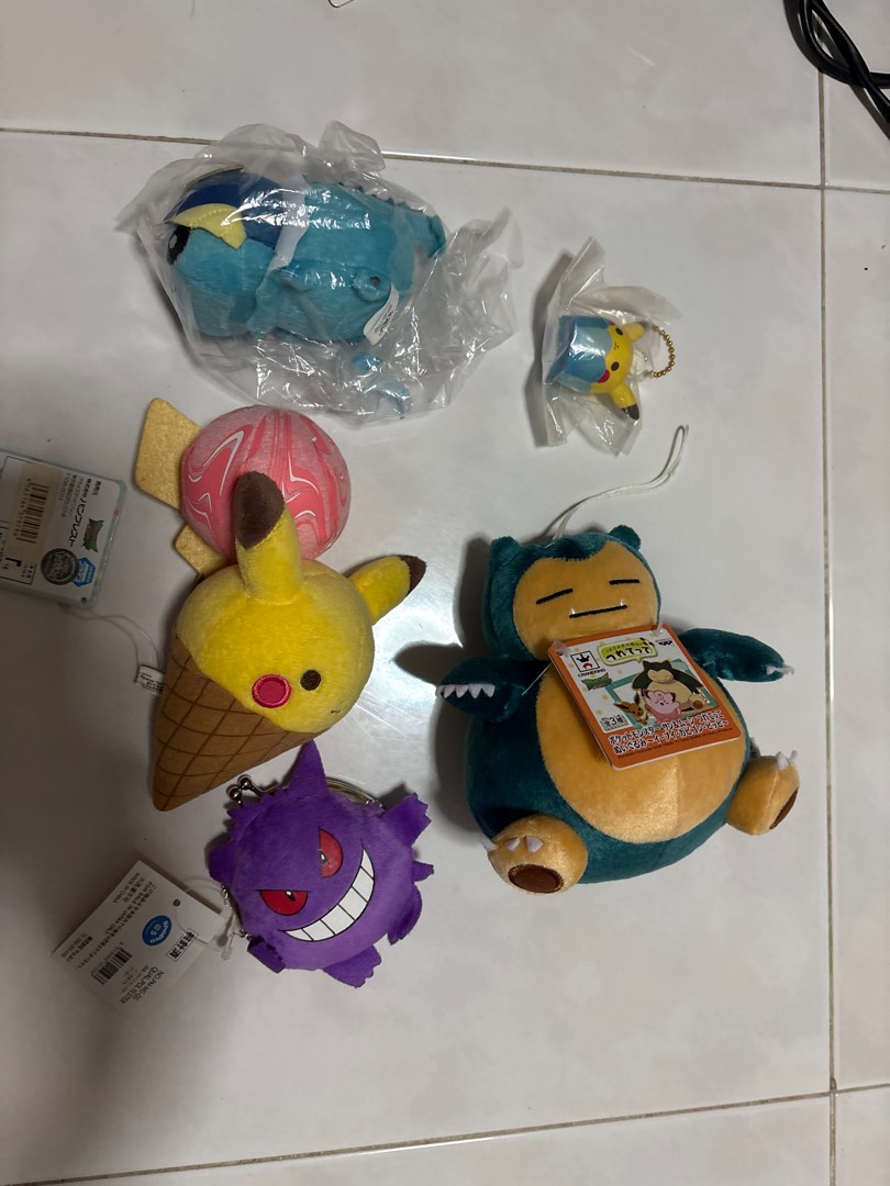 Pokemon Plushies - Vaporeon, Pikachu, Snorlax, Gengar, Hobbies & Toys ...