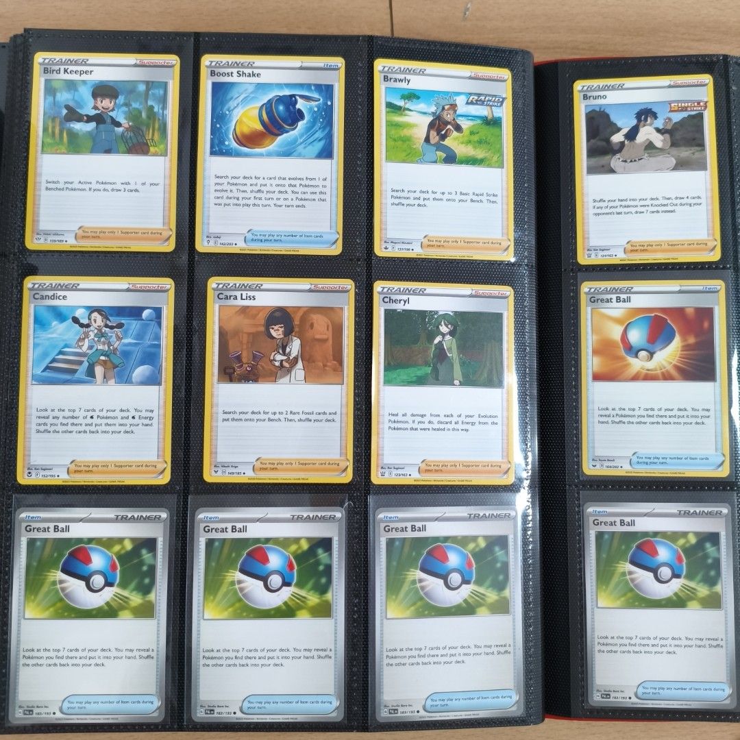 Pokemon Trainer Cards - Bird Keeper, Great Ball, Boost Shake, Brawly ...