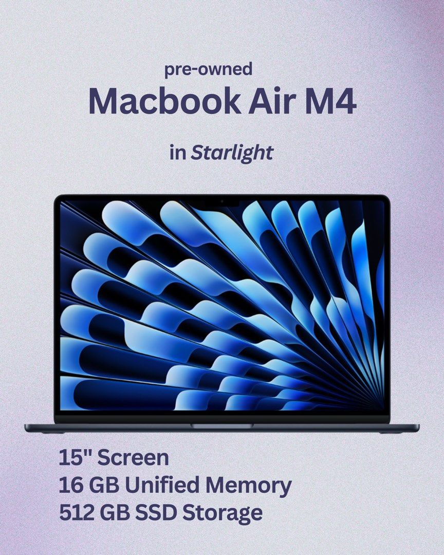 Pre-owned Macbook Air M4 (Starlight) 15-inch, Computers & Tech, Laptops ...