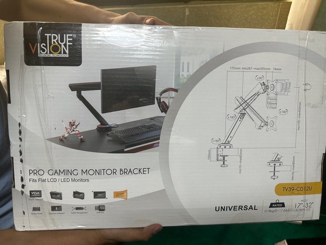 Pro Gaming Monitor Bracket - True Vision SEALED, Video Gaming, Gaming ...
