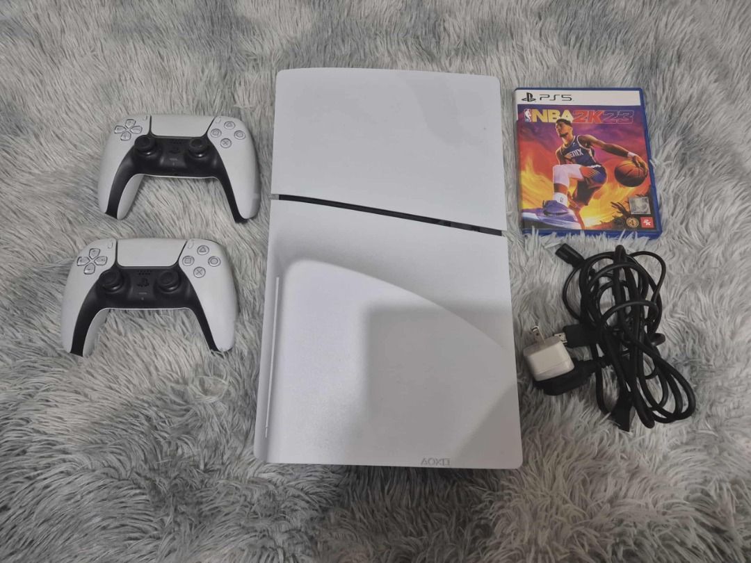 Ps5 Slim disc edition plus two controller, Video Gaming, Video Game ...