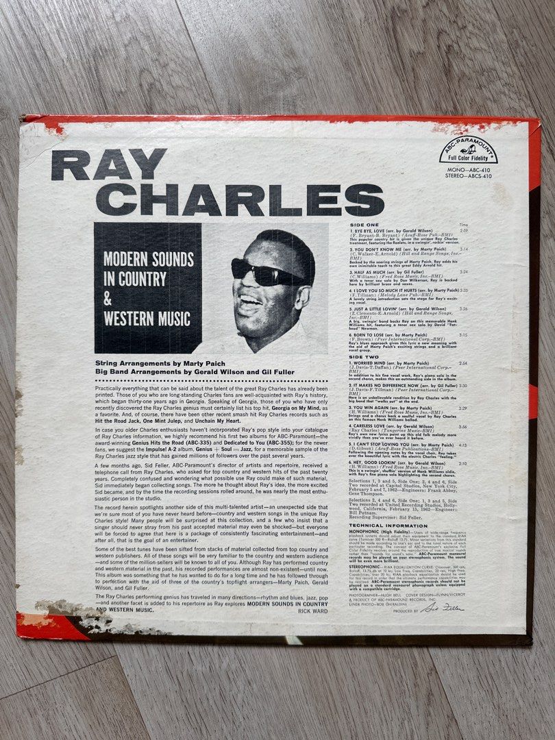 Ray Charles - Modern Sounds in Country and Western Music Vinyl Record ...