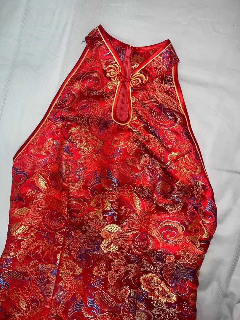 red cheong sam, Women's Fashion, Dresses & Sets, Traditional & Ethnic ...