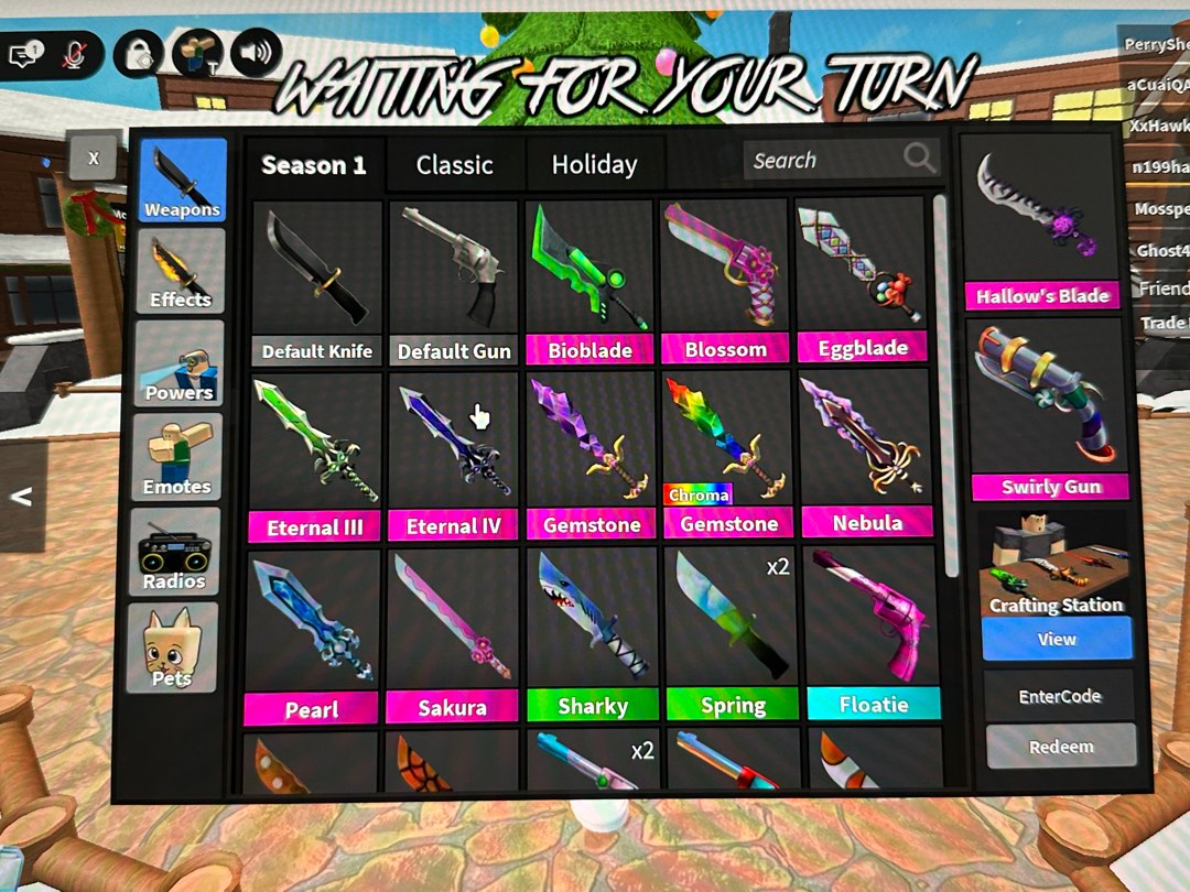 Roblox mm2 knives and guns!, Video Gaming, Video Games, Others on Carousell