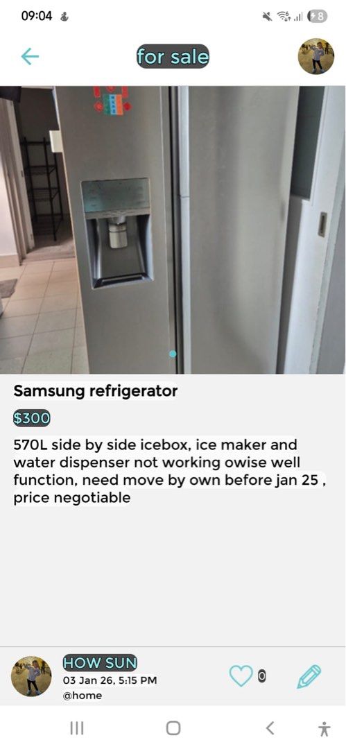 Samsung Refrigerator - 570L Side by Side, TV & Home Appliances, Kitchen ...