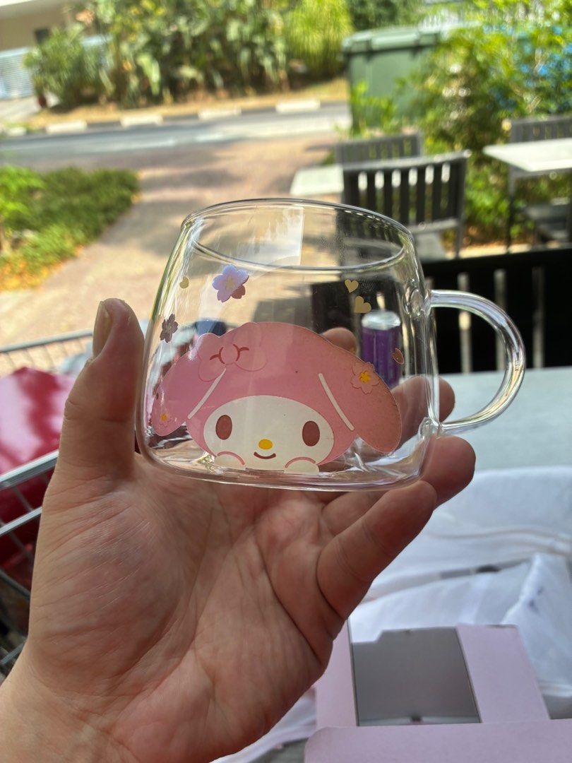 Sanrio My Melody Glass Mug, Furniture & Home Living, Kitchenware ...