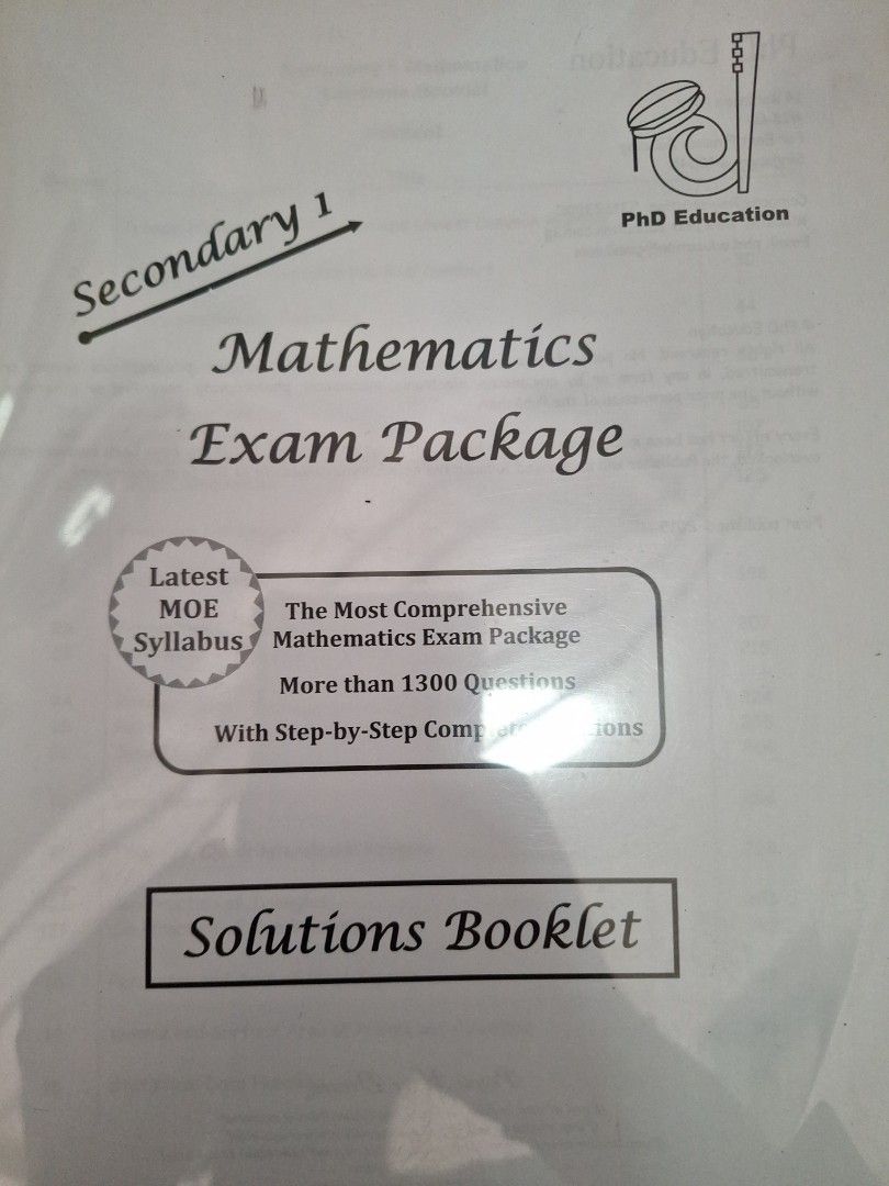 Secondary 1 Mathematics Exam Package Solutions Booklet, Hobbies & Toys ...