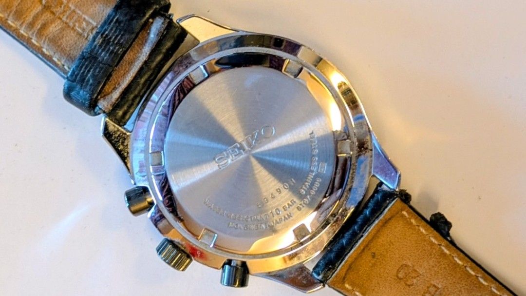 Seiko Chronograph Watch with Leather Strap, Men's Fashion, Watches ...