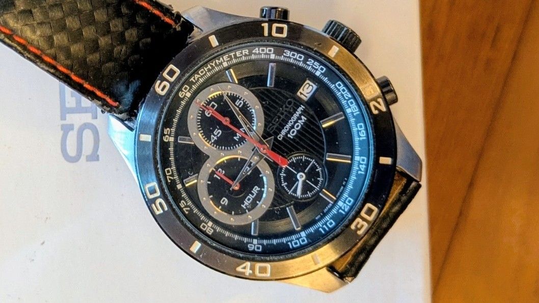 Seiko Chronograph Watch with Leather Strap, Men's Fashion, Watches ...