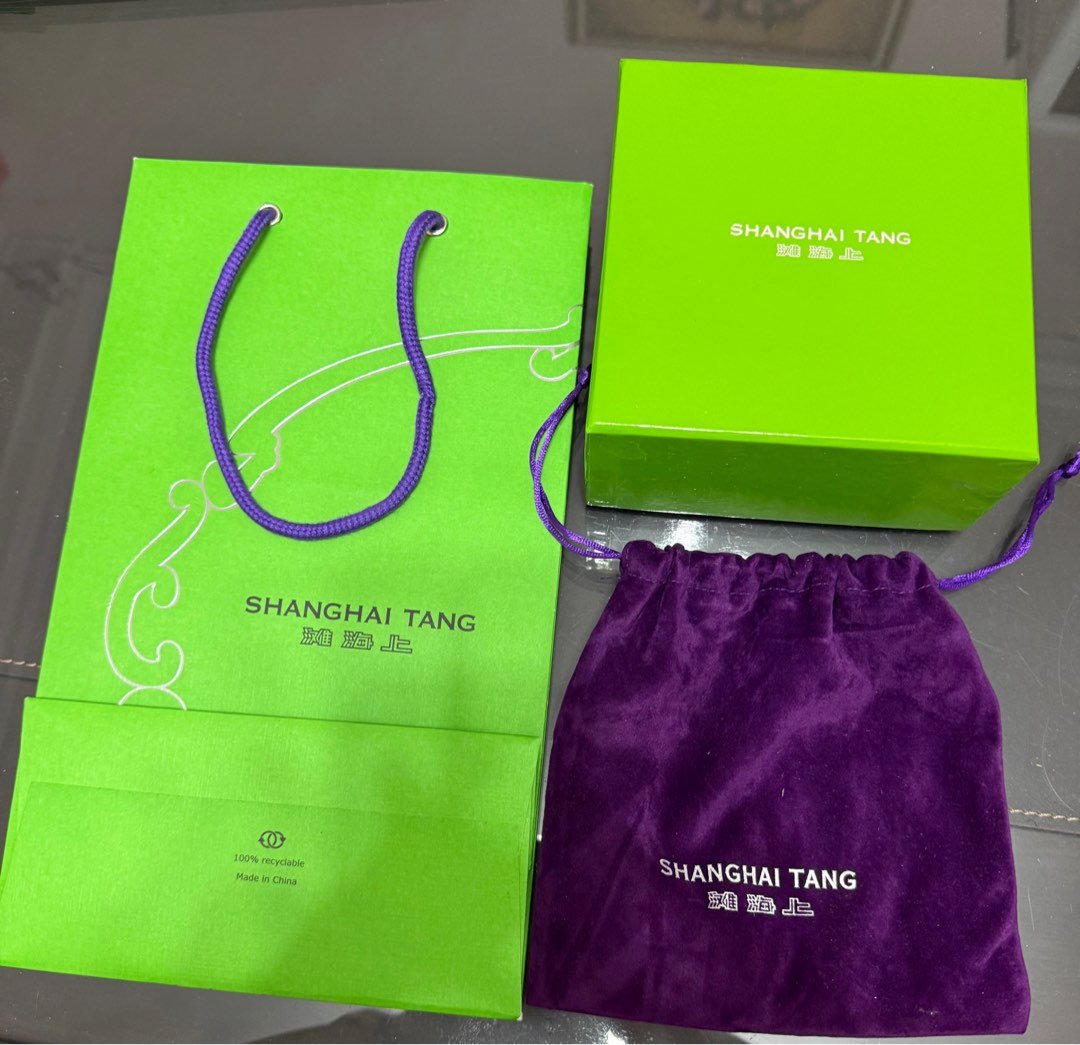 Shanghai Tang Box Paper Bag and velvet pouch, Women's Fashion, Jewelry ...