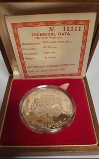 1987 Singapore $5 Centenary of the National Museum Silver Proof Coin ...