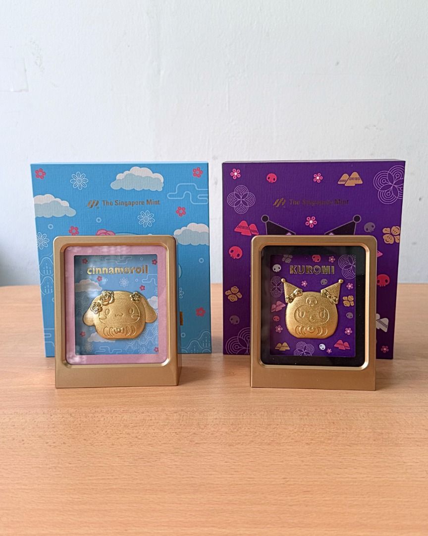 Sanrio Cinnamoroll / Kuromi 24K Gold Foil in Frame The Singapore Mint ...