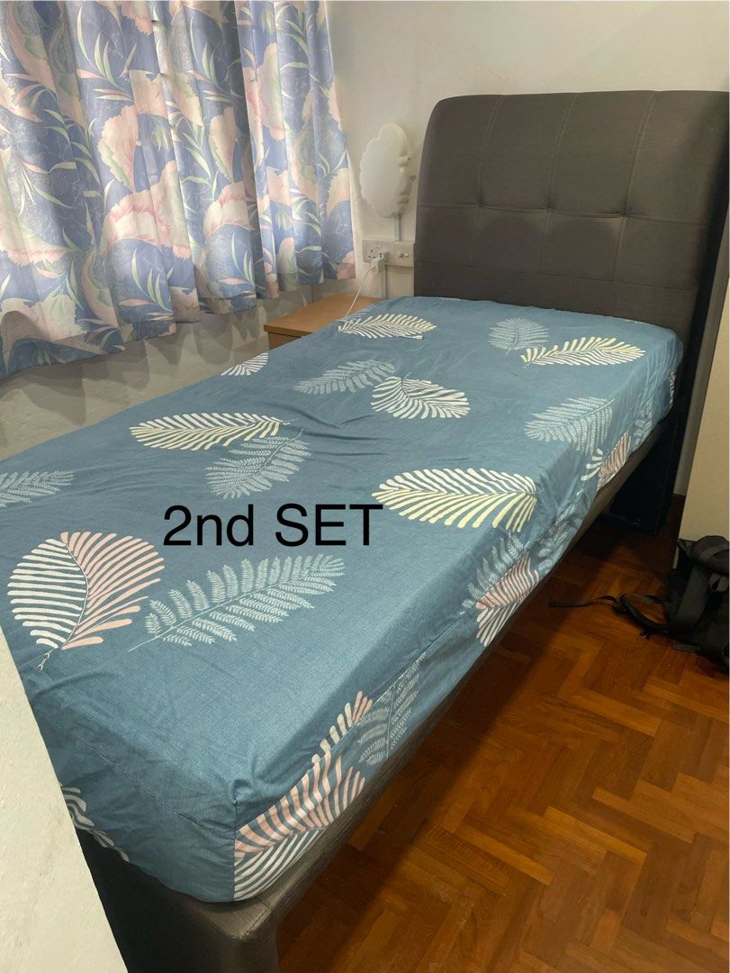 Single Bed with pull out bed x 2 sets, Furniture & Home Living ...