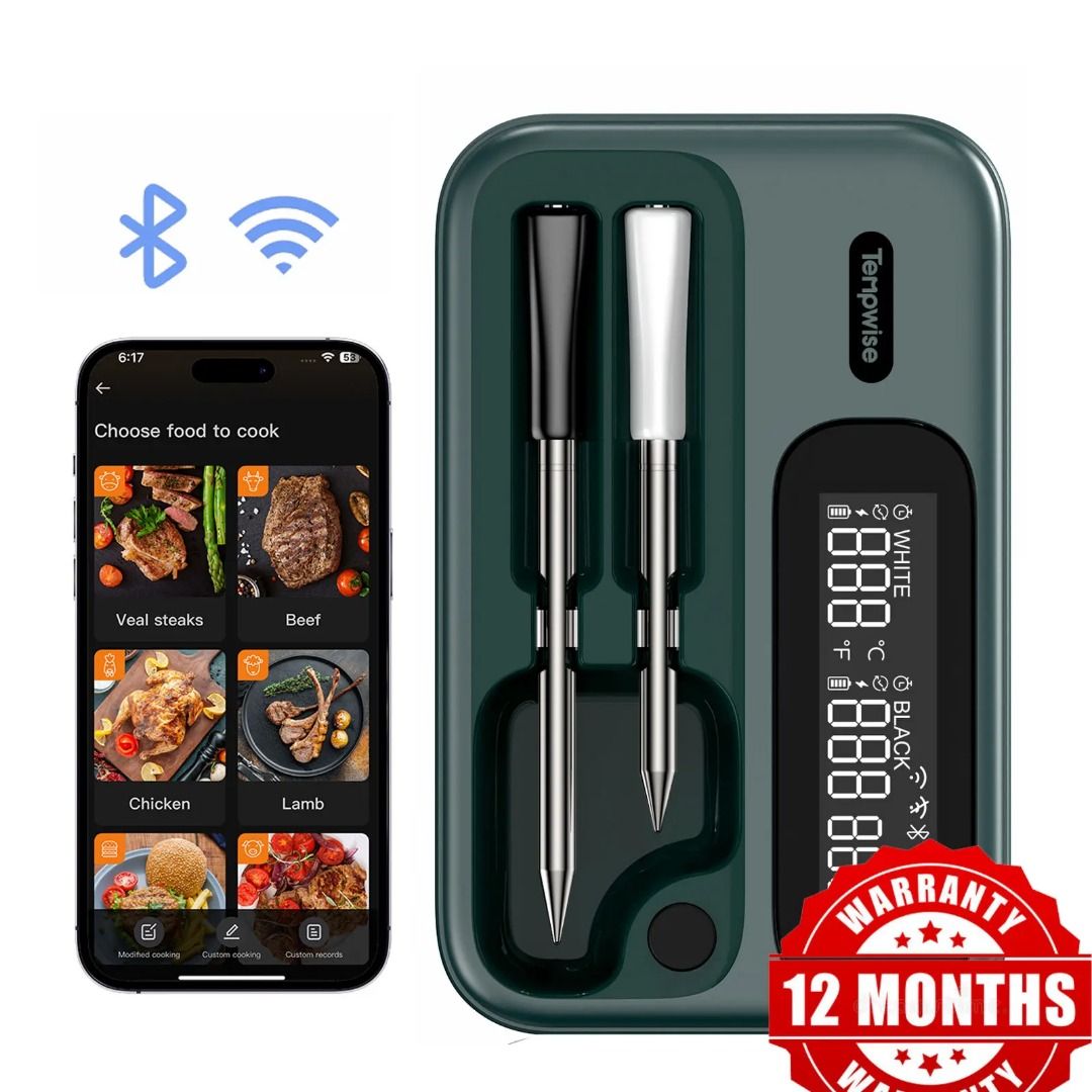 Smart Beef Meat Thermometer Wireless Bluetooth BBQ Thermometer with ...
