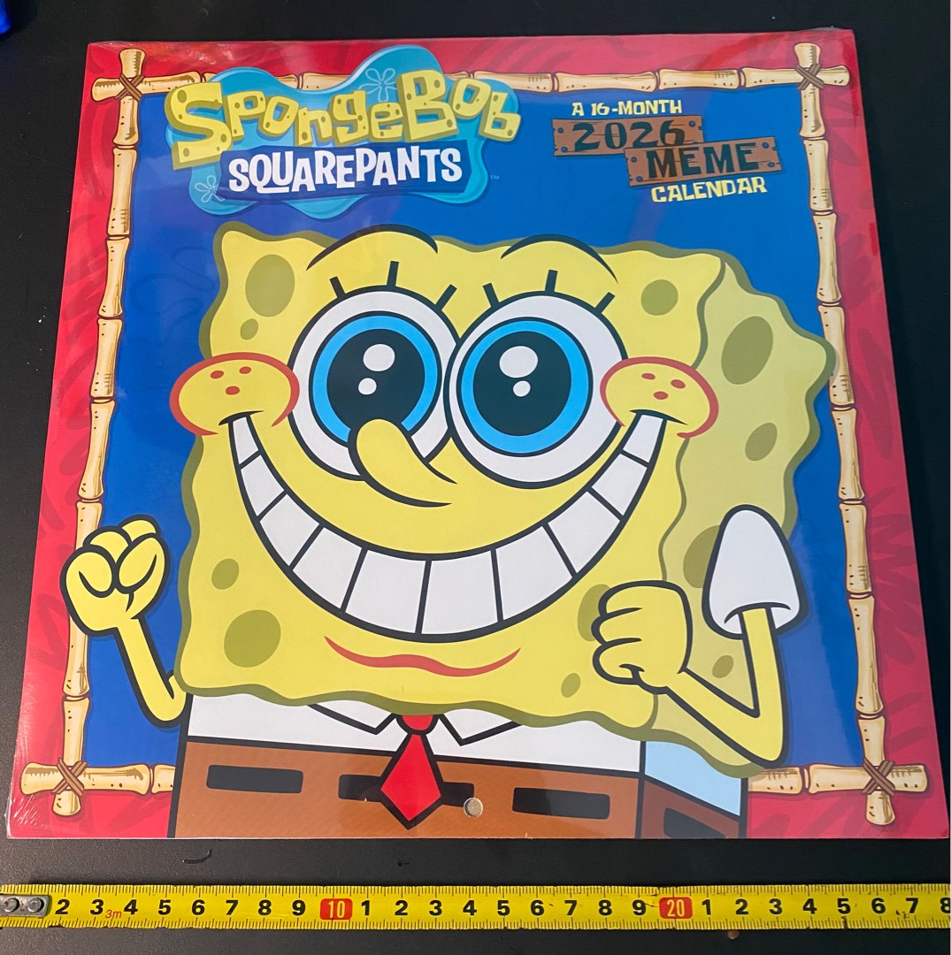 SpongeBob SquarePants 2026 wall calendar, Hobbies & Toys, Art & Prints ...