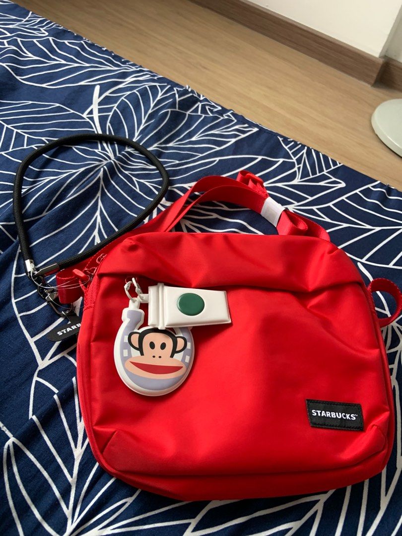 Starbucks x Paul Frank Red Sling Bag, Women's Fashion, Bags & Wallets ...