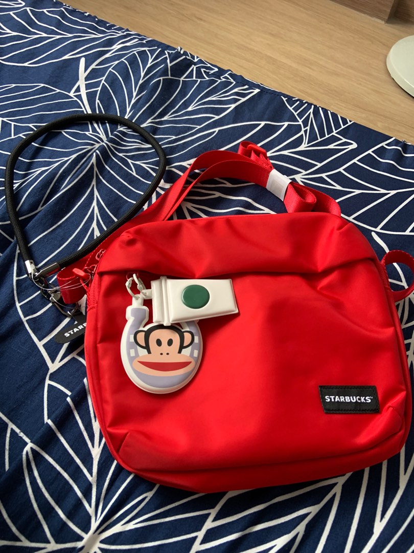 Starbucks x Paul Frank Red Sling Bag, Women's Fashion, Bags & Wallets ...