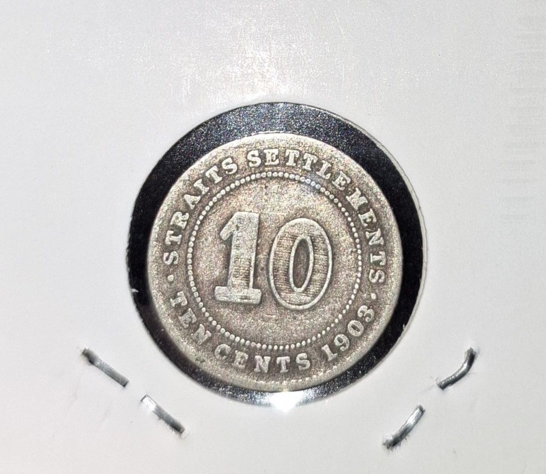 Straits Settlement ten cents silver coin King Edward Year 1903 (D ...