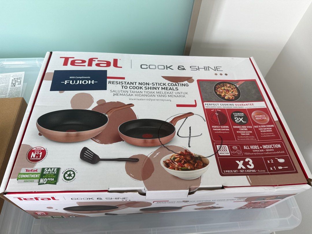 Tefal Cook & Shine 3 piece Cookware Set, Furniture & Home Living ...