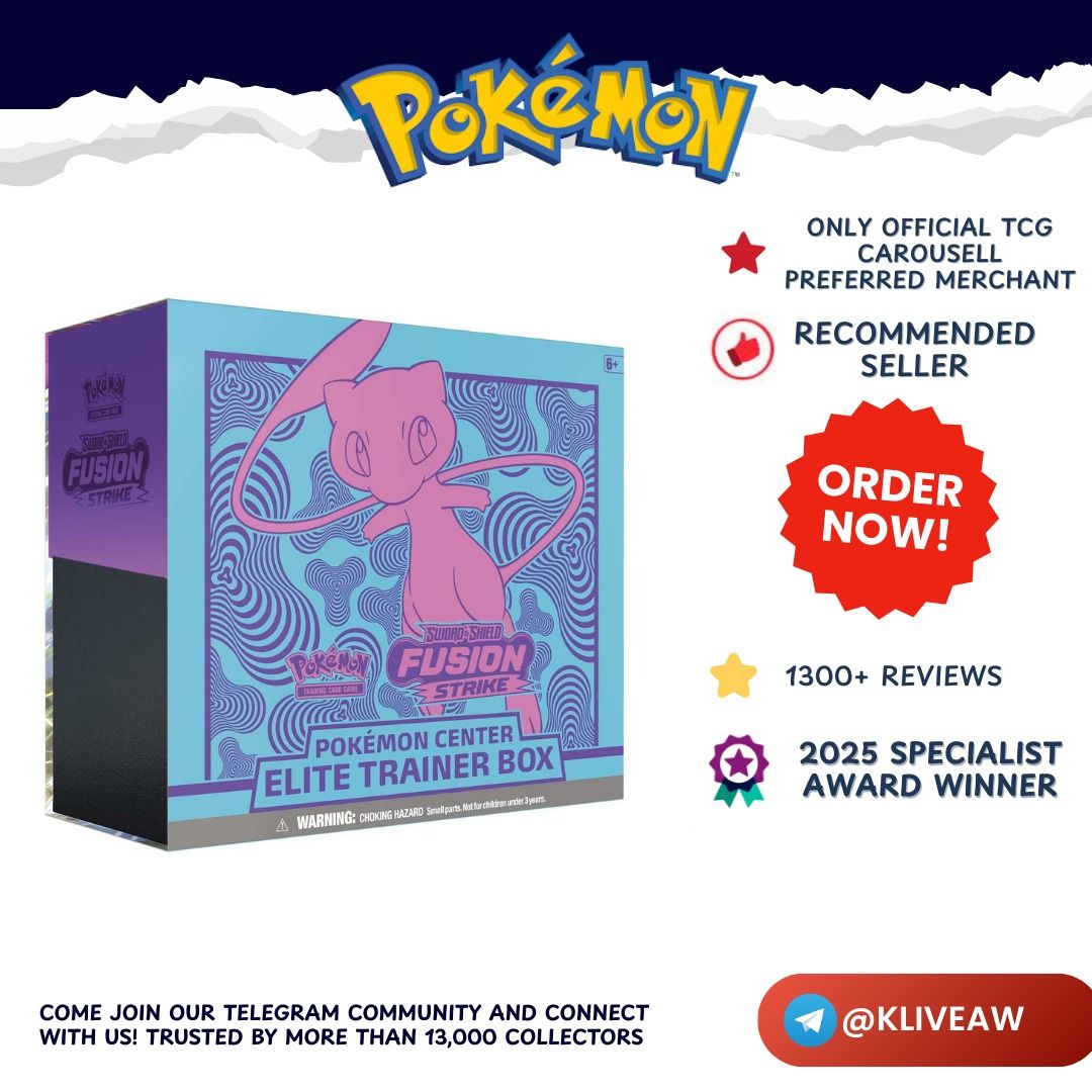 ️T-ELEGRAM @Kliveaw⭐INSTOCKED⭐Pokemon Fusion strike pokemon center PC ...