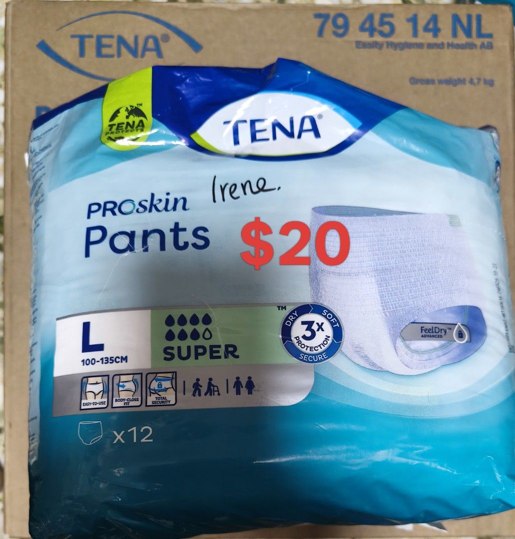 TENA Proskin Pants L - Super Absorbency, Health & Nutrition, Assistive ...
