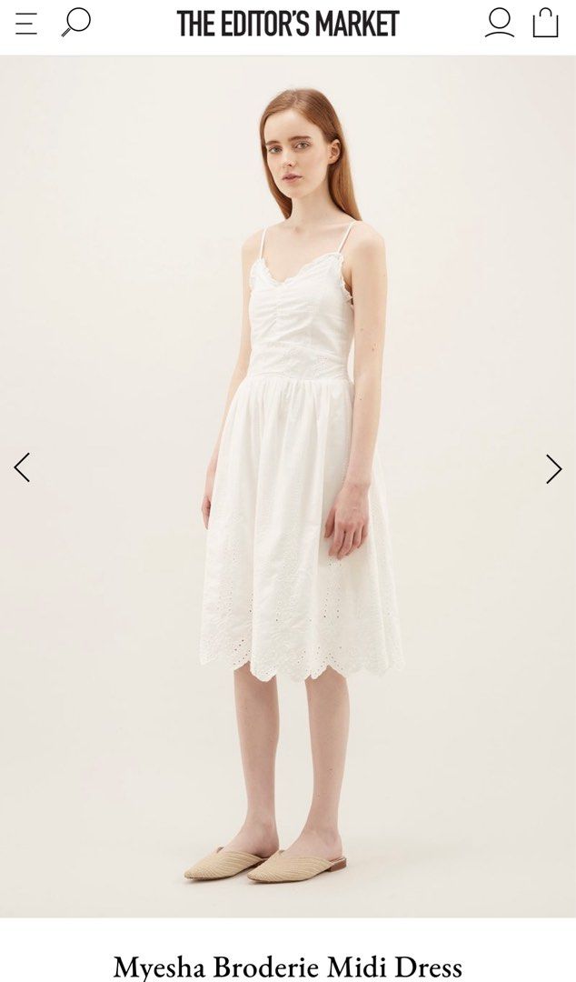 The Editor's Market Myesha Broderie Midi Dress, Women's Fashion ...