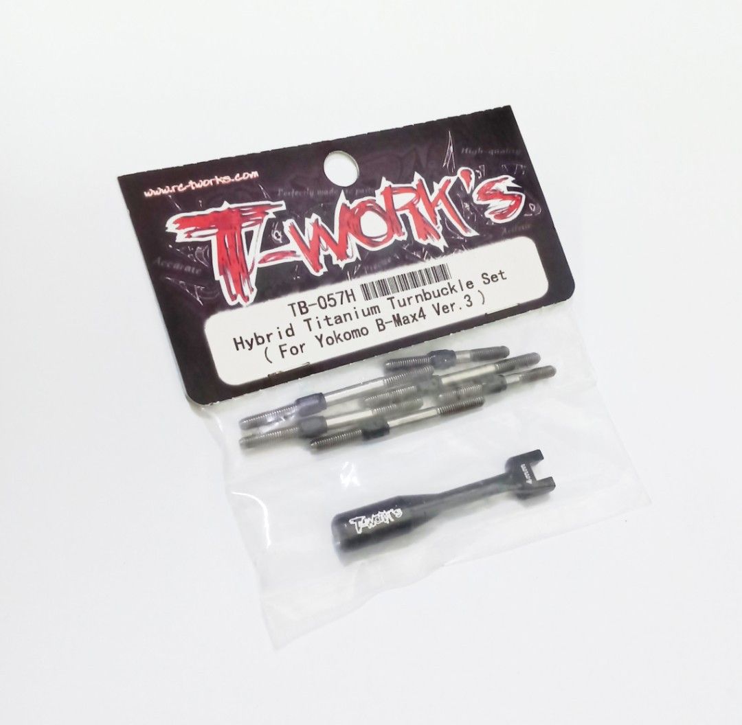 T-Work's hybrid titanium Turnbuckle set (for Yokomo B-Max ver.3 ...