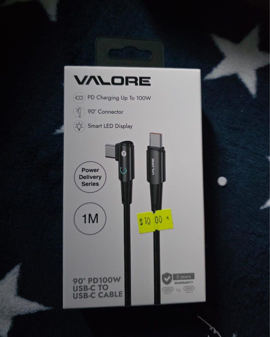 Valore 90° PD100W USB-C to USB-C Cable, Mobile Phones & Gadgets, Mobile ...