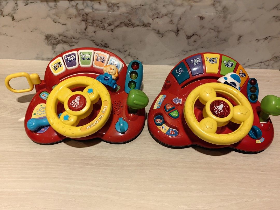 VTech Tiny Tot Driver Steering Wheel Toy, Babies & Kids, Infant ...