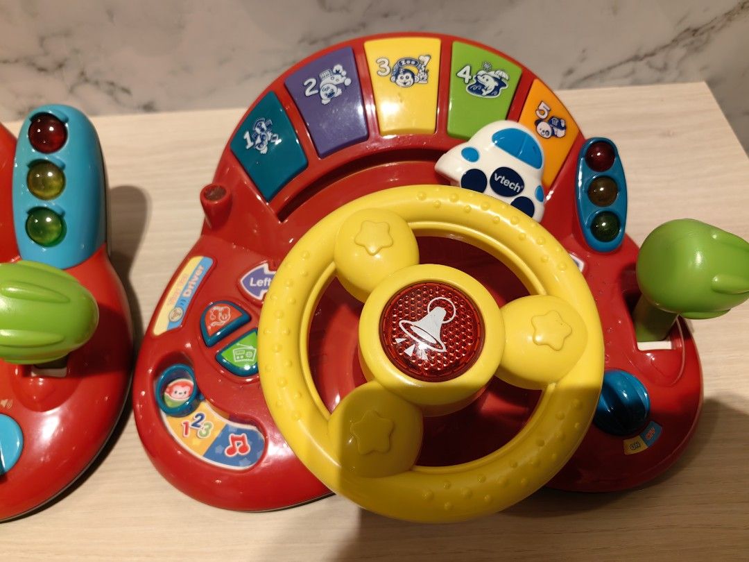 VTech Tiny Tot Driver Steering Wheel Toy, Babies & Kids, Infant ...