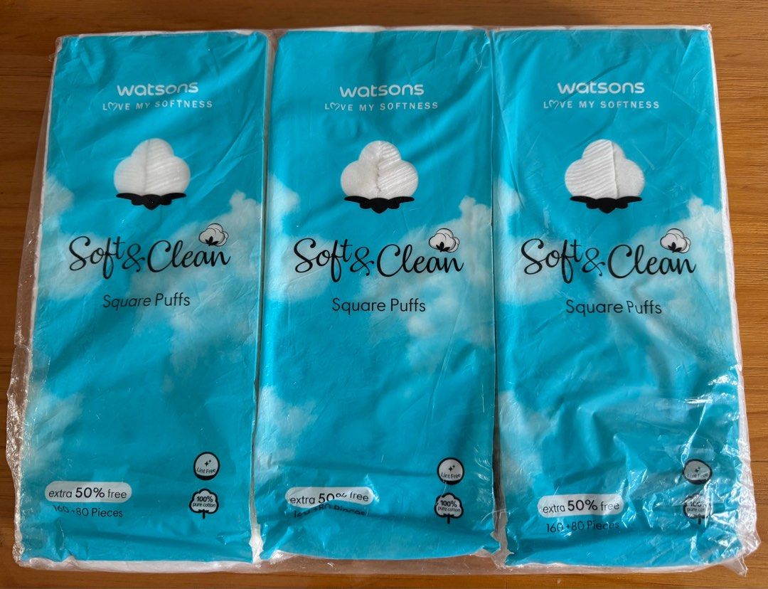 Watsons Soft & Clean Square Puffs, Beauty & Personal Care, Face, Makeup ...